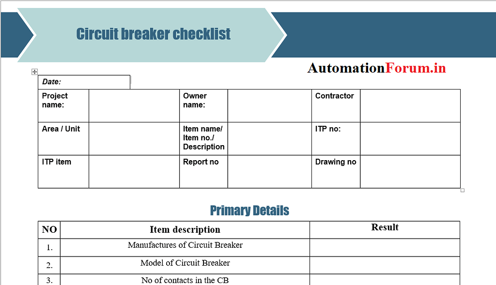 Circuit breaker maintenance checklist - Electrical - Industrial Automation, PLC Programming ...