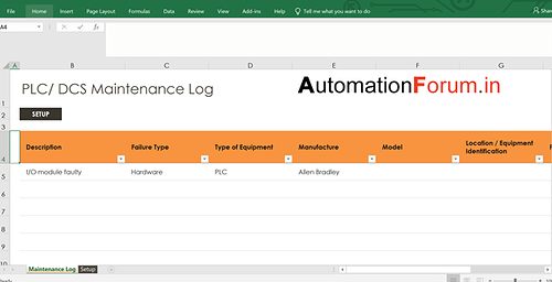 PLC / DCS Maintenance Log - Industrial Automation - Industrial ...