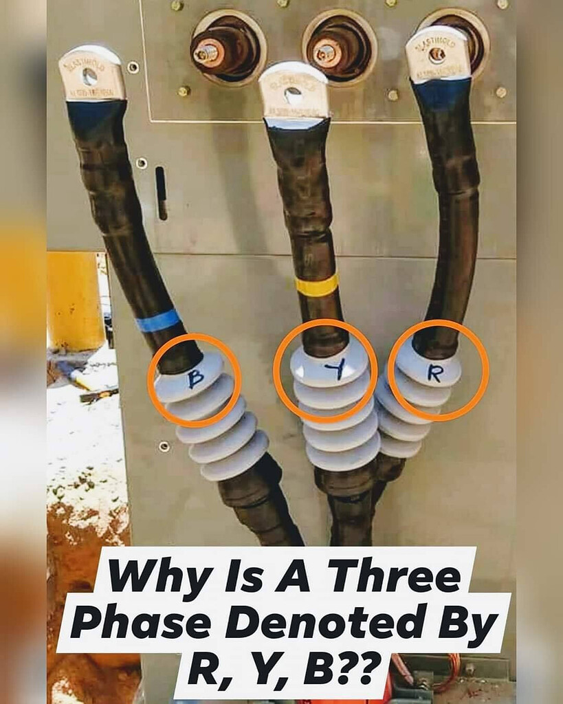 Why is a three phase denoted by R, Y, B - Electrical - Industrial ...