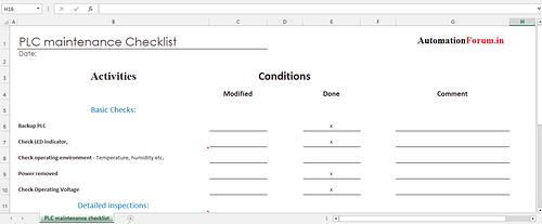 PLC maintenance Check list - PLC (Programmable Logic Controllers ...
