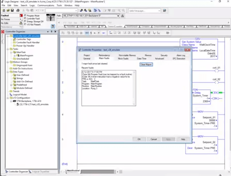 How to clear faults in controlLogix controller - PLC (Programmable ...