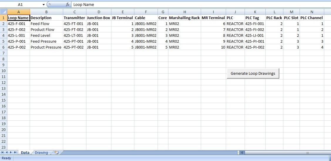Free Instrumentation Loop drawing generator - Excel Spreadsheet tool ...